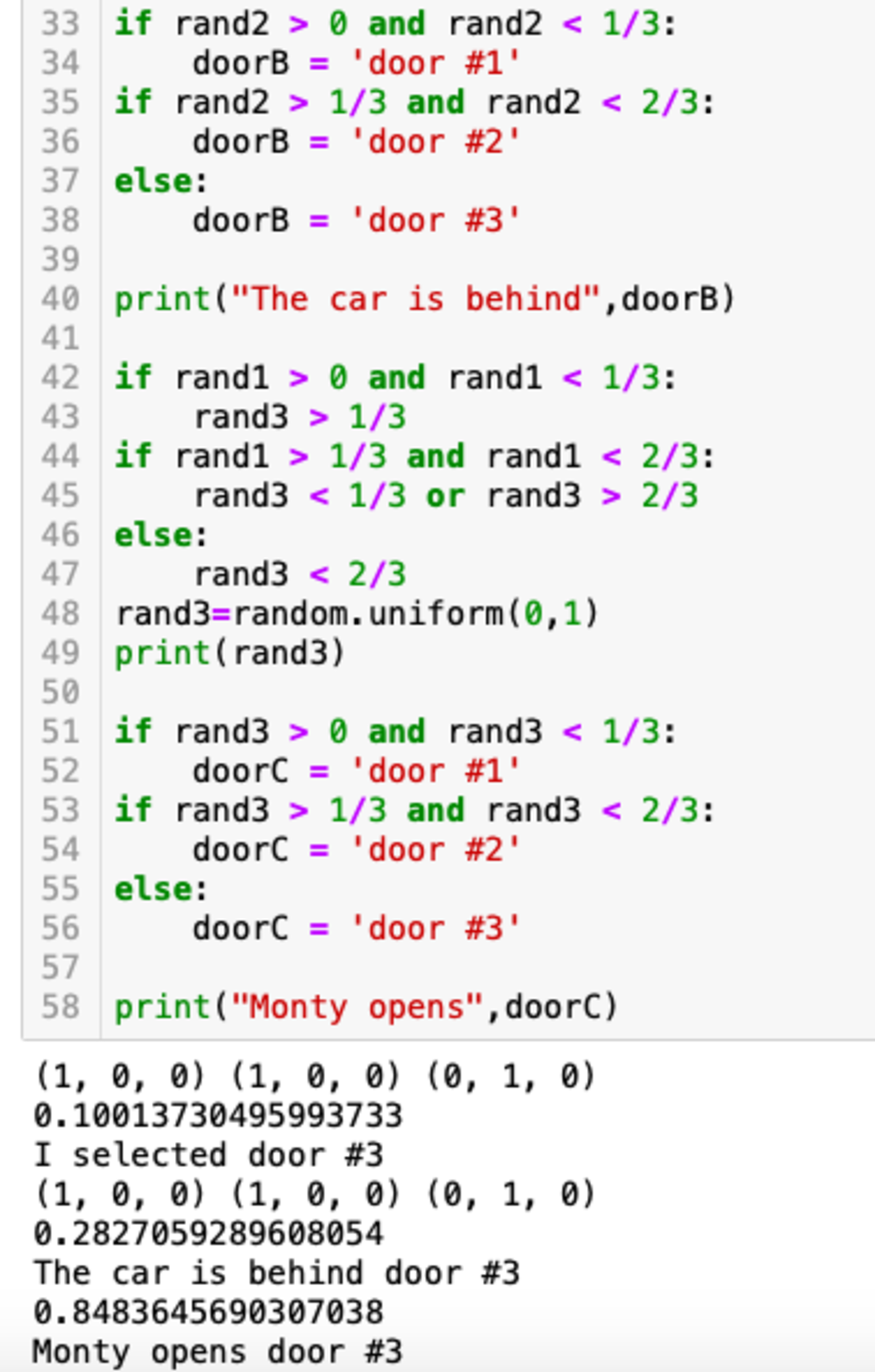 Monty Hall Problem Python 3 Callie Ferguson Brilliant